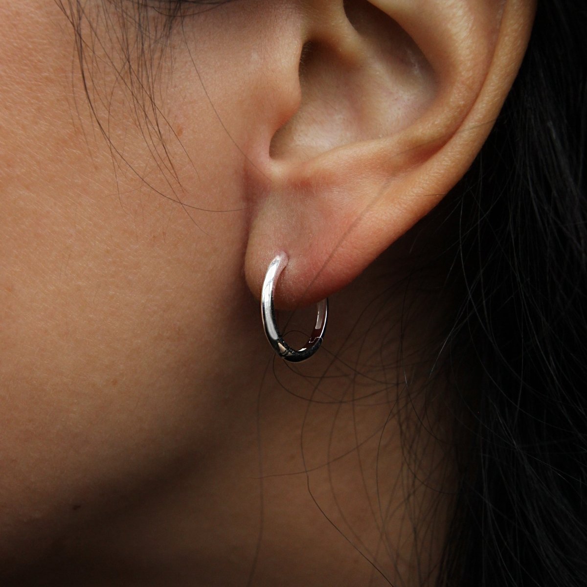 perfect medium everyday hoop silver – bluboho